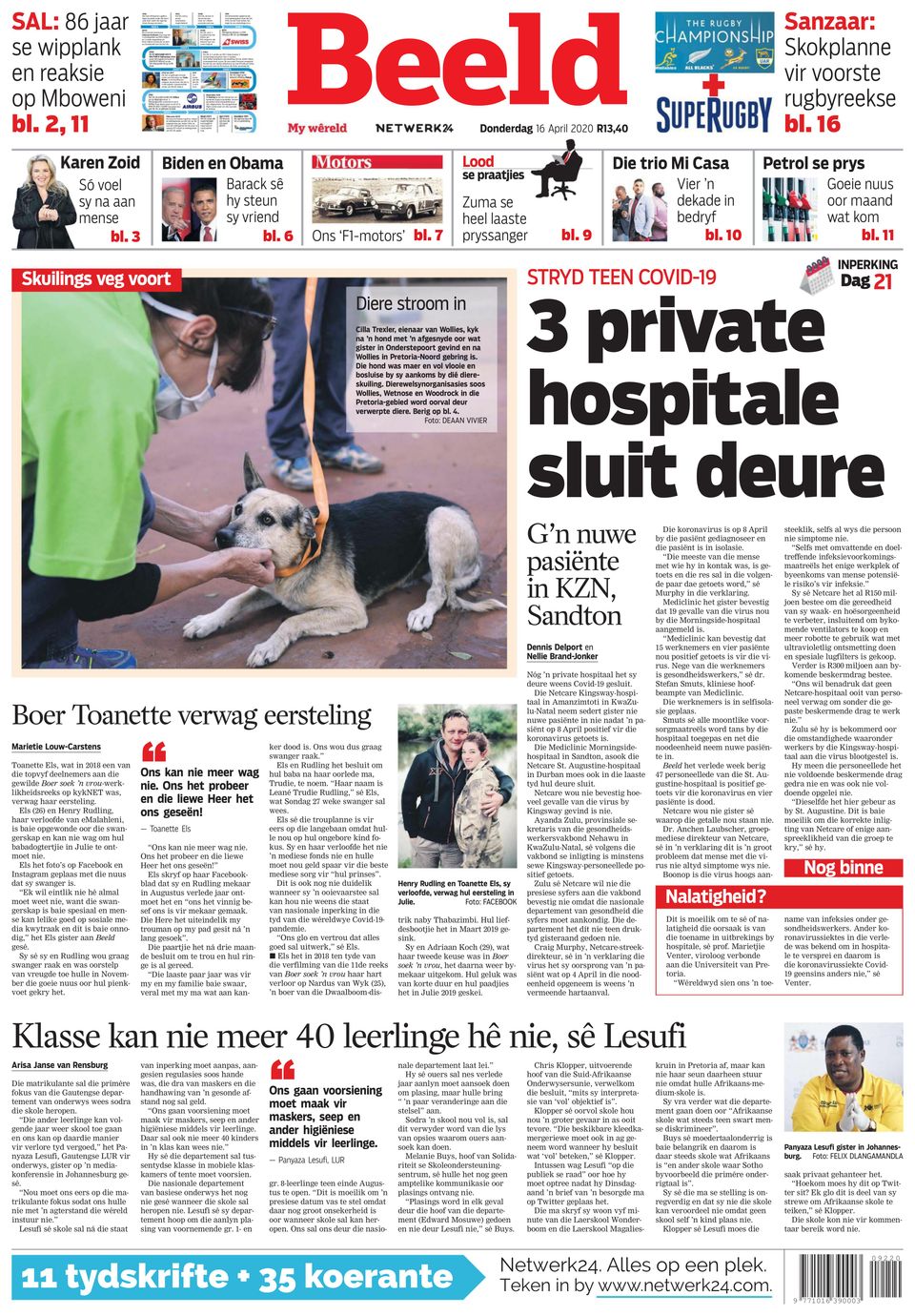 Get digital access to Beeld - April 16, 2020 issue | Magzter.com