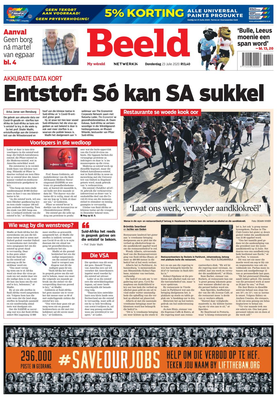 Beeld-July 23, 2020 Newspaper - Get your Digital Subscription