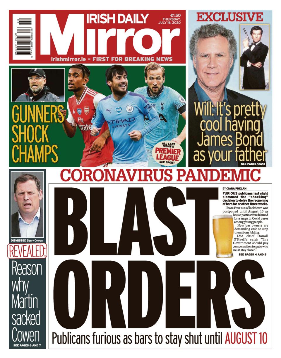 Irish Daily Mirror-July 16, 2020 Newspaper - Get your Digital Subscription