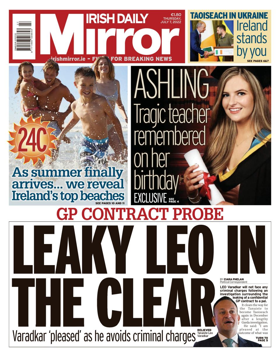 Irish Daily Mirror-July 07, 2022 Newspaper - Get your Digital Subscription