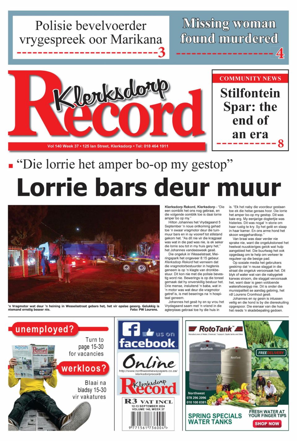 Get digital access to Klerksdorp Record - September 13, 2024 issue | Magzter.com
