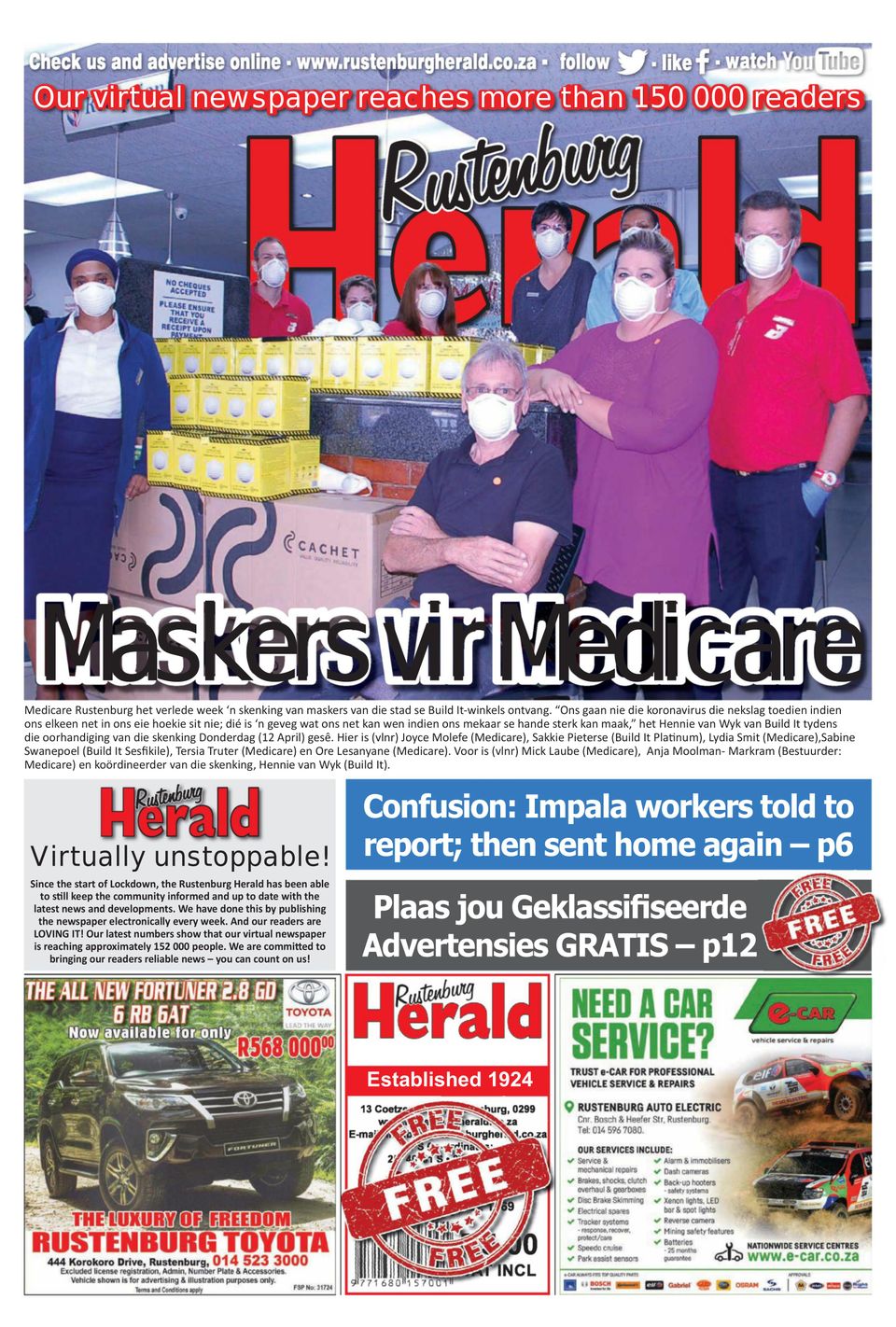 Rustenburg Herald-April 16, 2020 Newspaper - Get your Digital Subscription