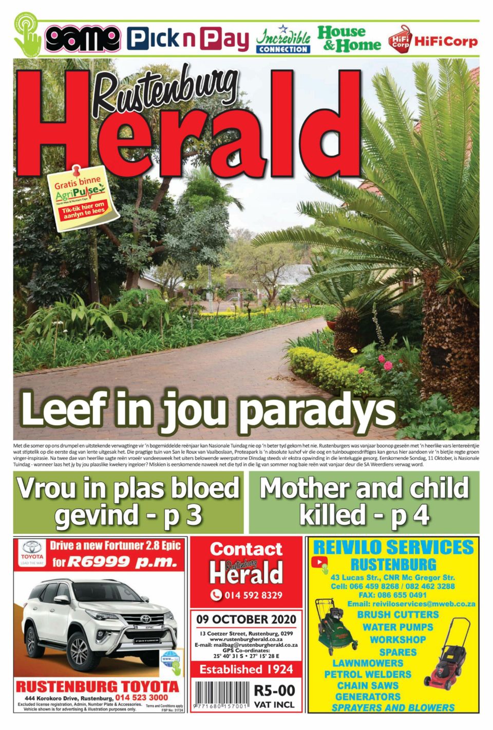 Rustenburg Herald-October 9, 2020 Newspaper - Get your Digital Subscription