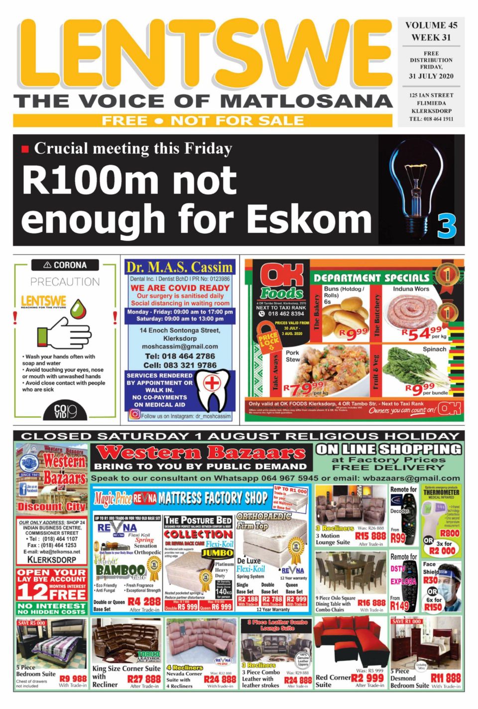 Get digital access to Klerksdorp Lentswe - July 31, 2020 issue ...