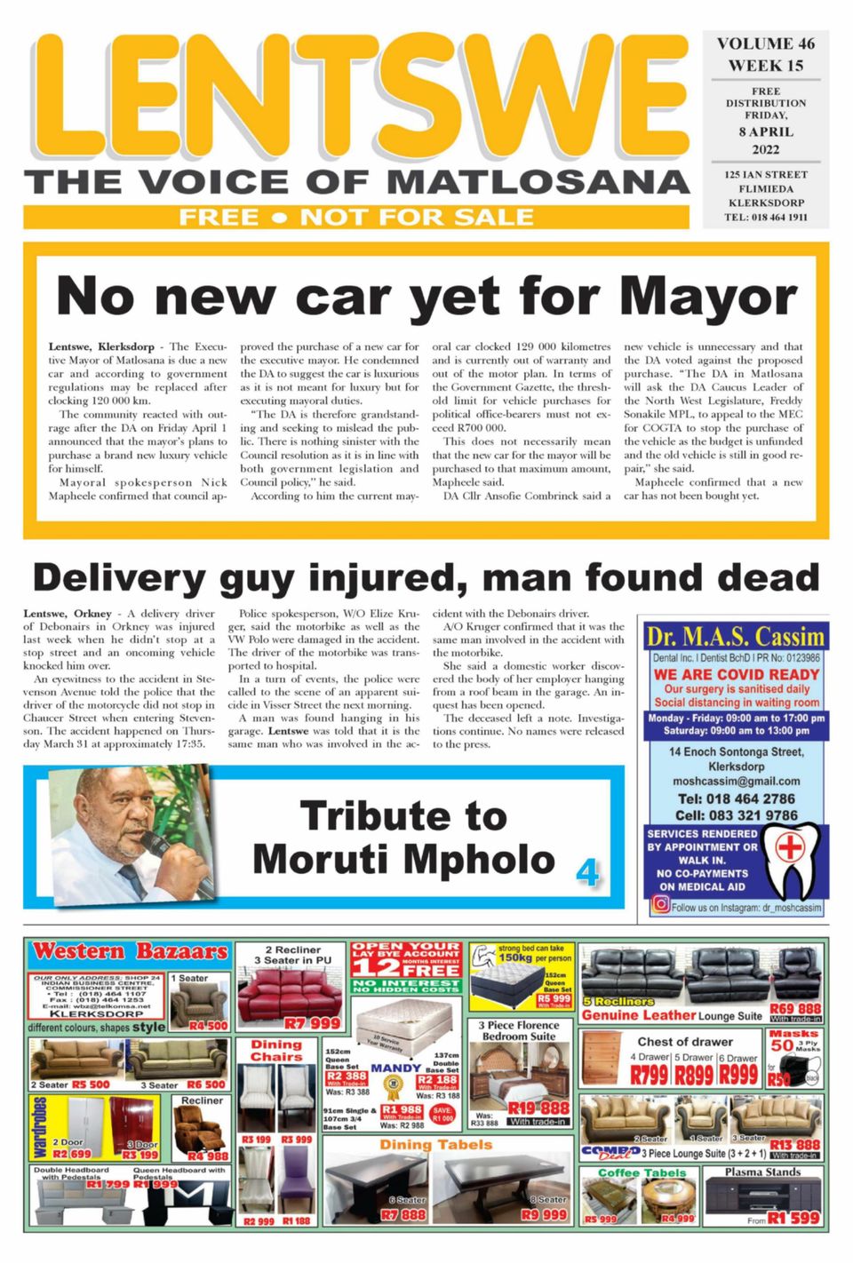 Klerksdorp Lentswe-April 08, 2022 Newspaper - Get your Digital Subscription