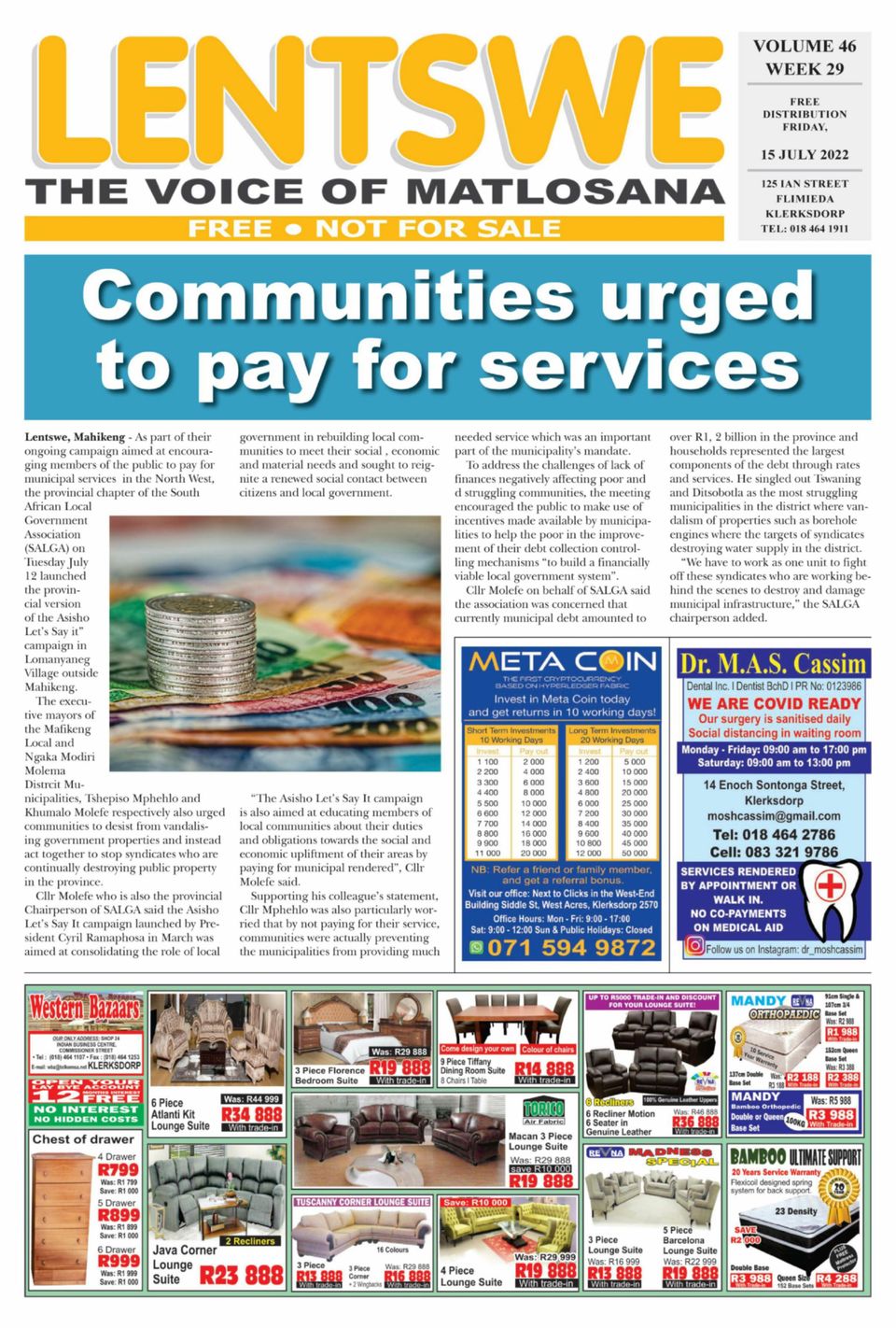 Klerksdorp Lentswe-July 15, 2022 Newspaper - Get your Digital Subscription