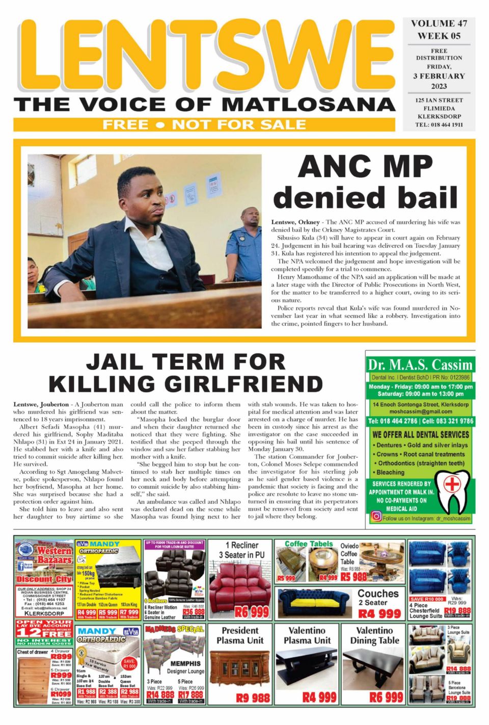 Get digital access to Klerksdorp Lentswe - February 03, 2023 issue ...