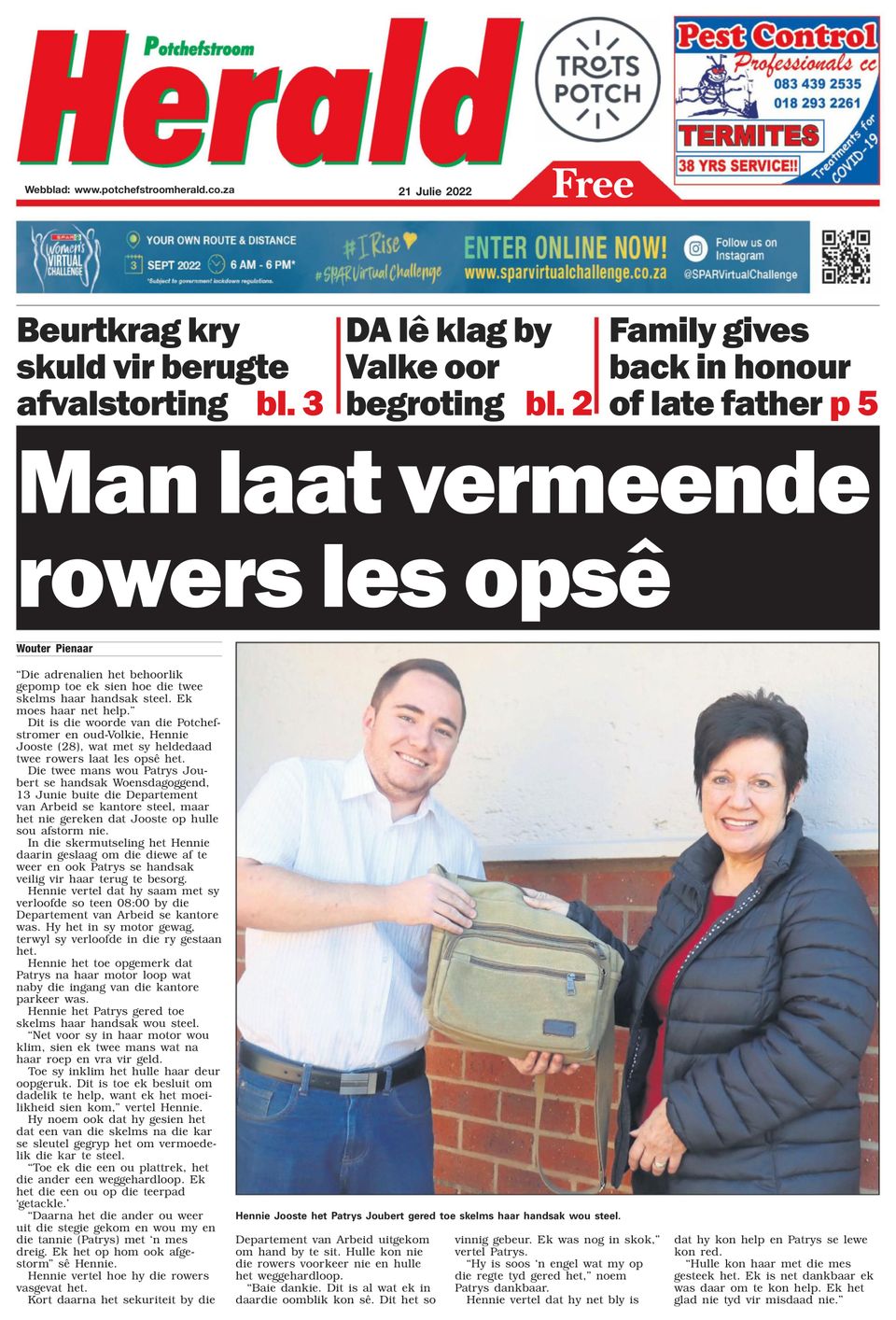 Potchefstroom Herald-July 21, 2022 Newspaper - Get your Digital Subscription