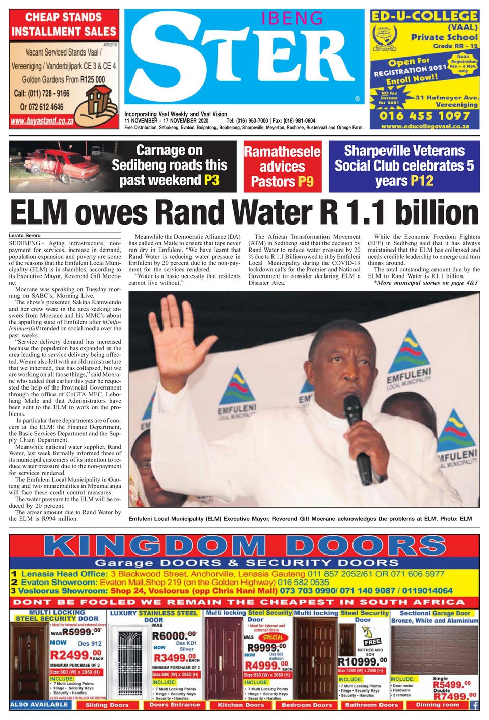 Sedibeng Ster-November 12, 2020 Newspaper - Get your Digital Subscription
