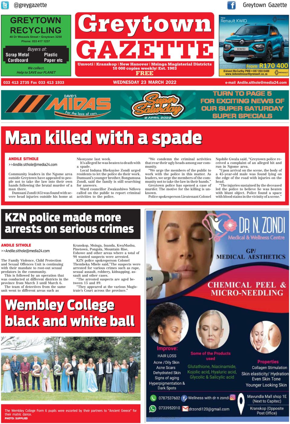 Greytown Gazette-March 23, 2022 Newspaper - Get your Digital Subscription