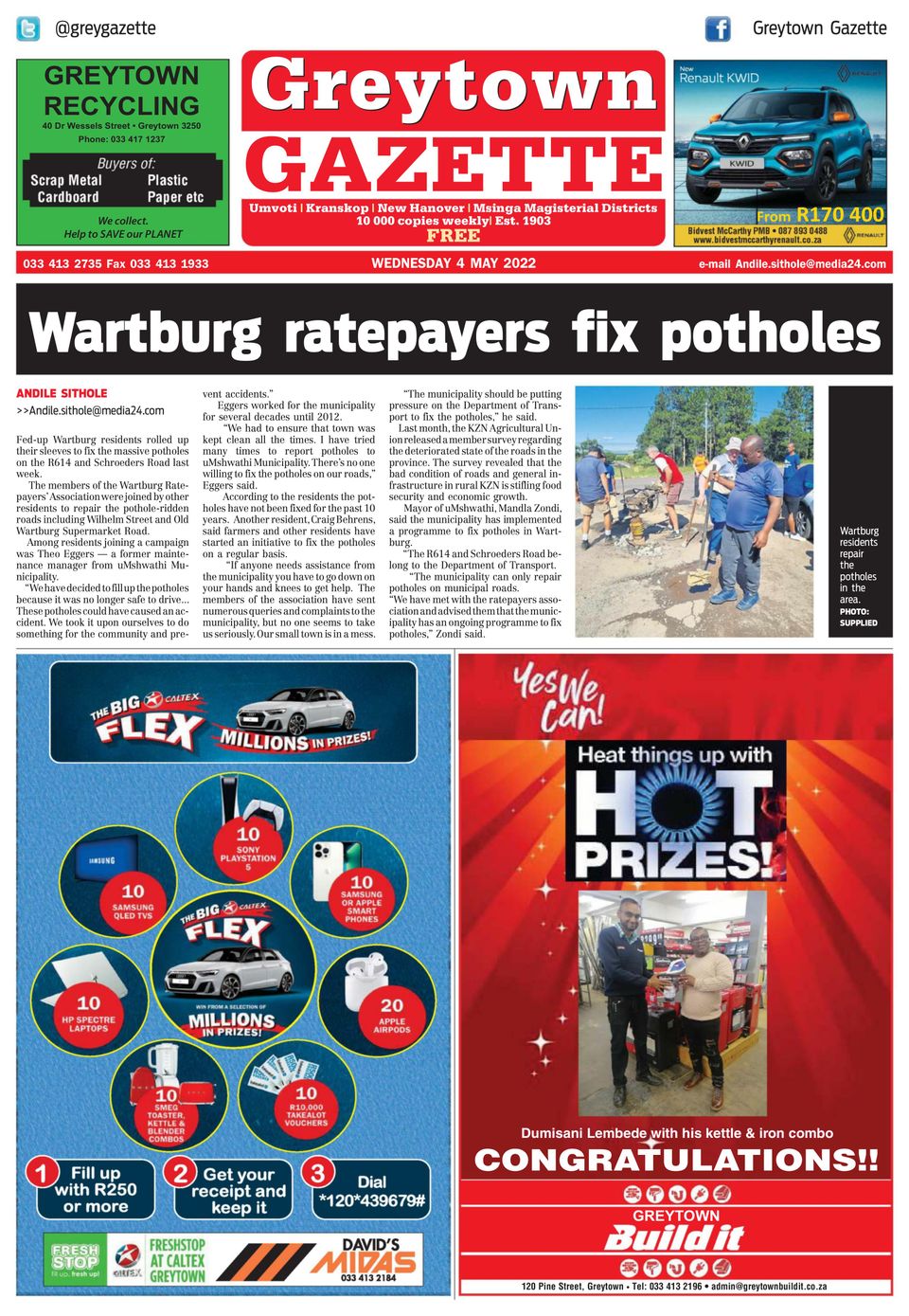 Greytown Gazette-May 04, 2022 Newspaper - Get your Digital Subscription