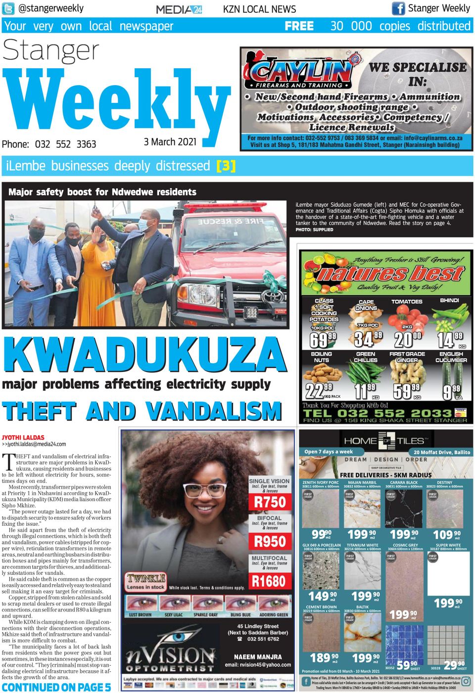 Stanger Weekly-March 03, 2021 Newspaper - Get your Digital Subscription