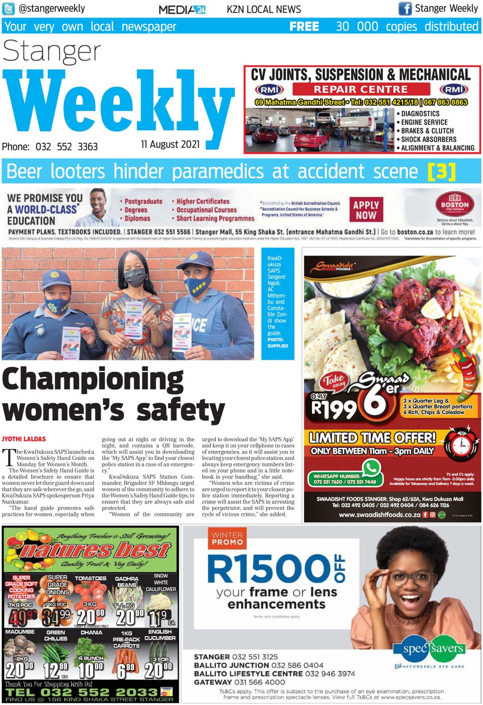 Stanger Weekly-August 11, 2021 Newspaper - Get your Digital Subscription