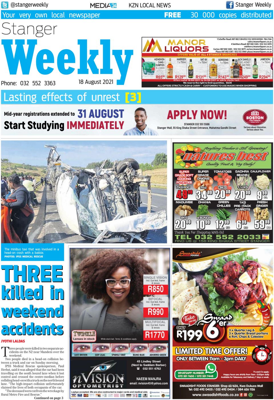Stanger Weekly-August 18, 2021 Newspaper - Get your Digital Subscription