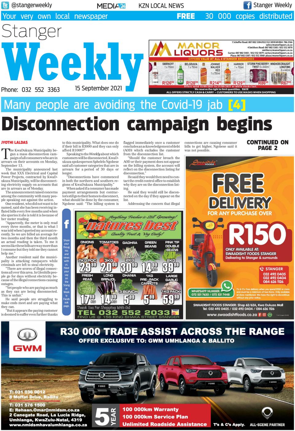 Stanger Weekly-September 15, 2021 Newspaper - Get your Digital Subscription
