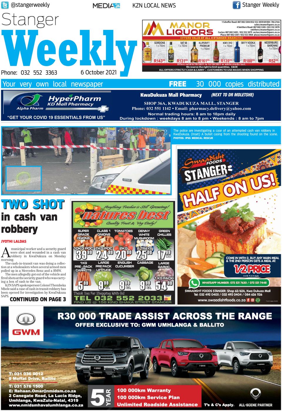 Stanger Weekly-October 06, 2021 Newspaper - Get your Digital Subscription