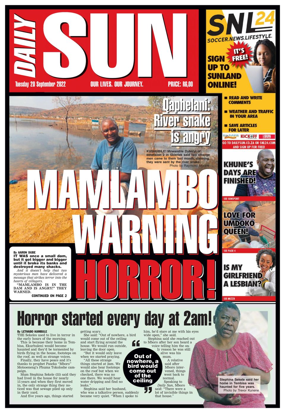 Daily Sun-September 20, 2022 Newspaper - Get your Digital Subscription
