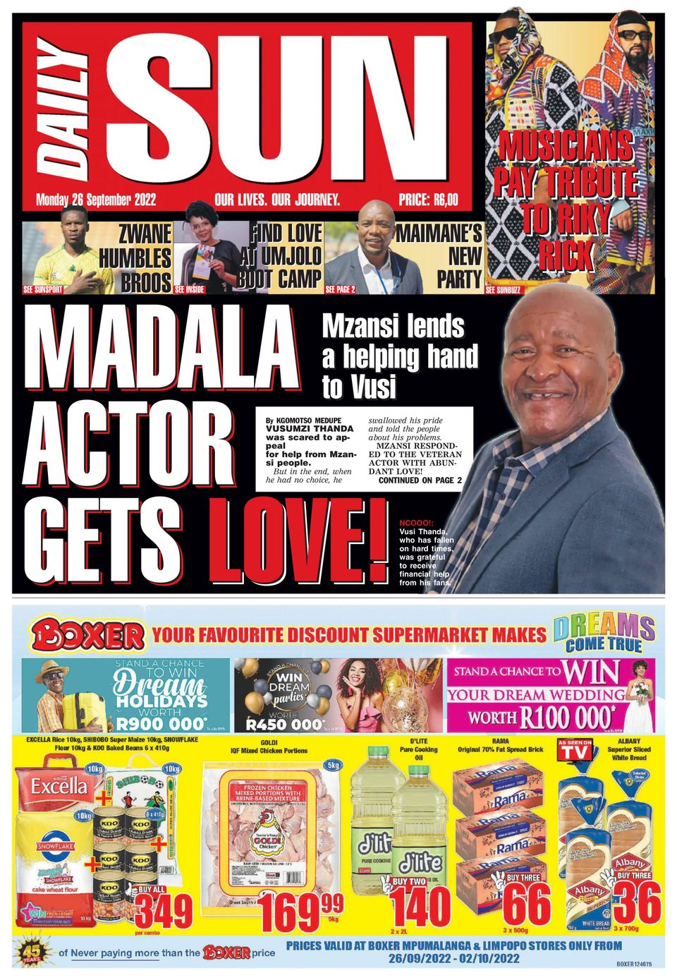Daily Sun-September 26, 2022 Newspaper - Get your Digital Subscription