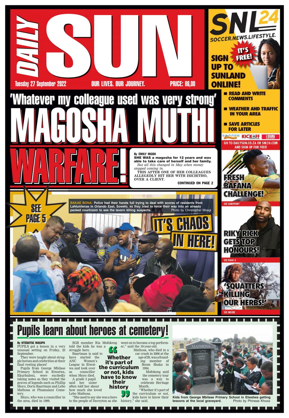 Daily Sun-September 27, 2022 Newspaper - Get your Digital Subscription
