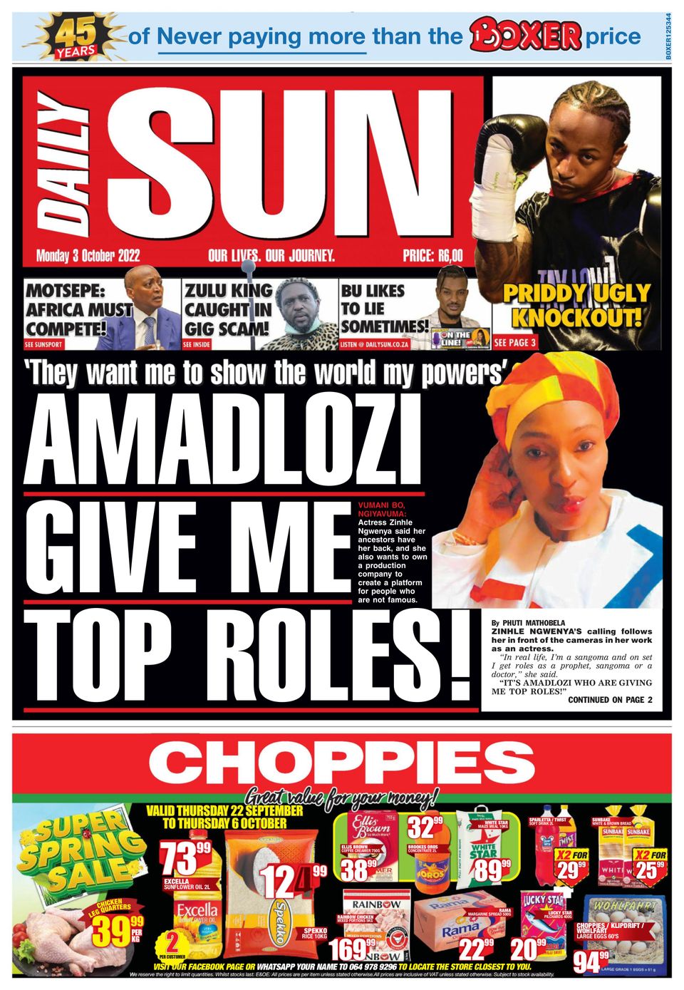Daily Sun-October 03, 2022 Newspaper - Get your Digital Subscription