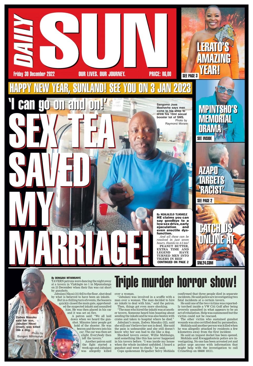Daily Sun-December 30, 2022 Newspaper - Get your Digital Subscription