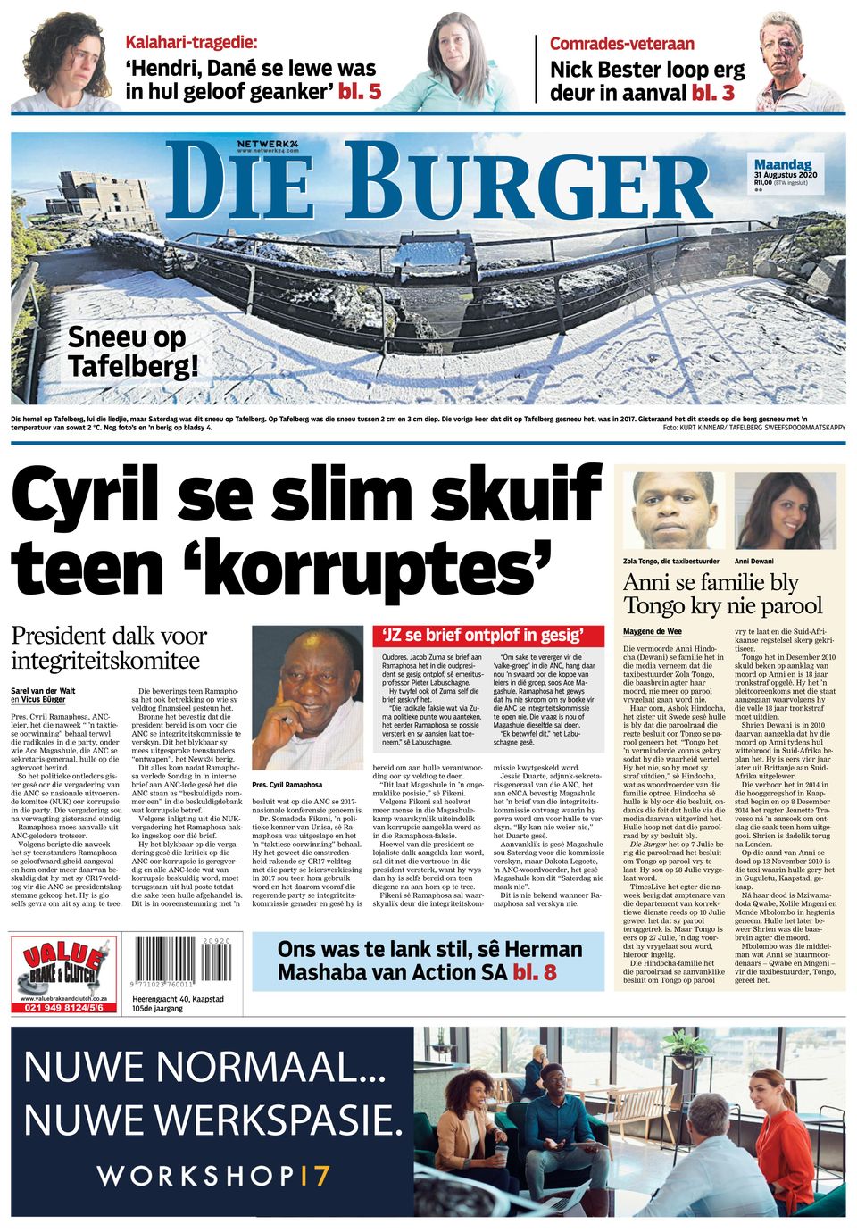 Get digital access to Die Burger Wes Kaap - August 31, 2020 issue ...