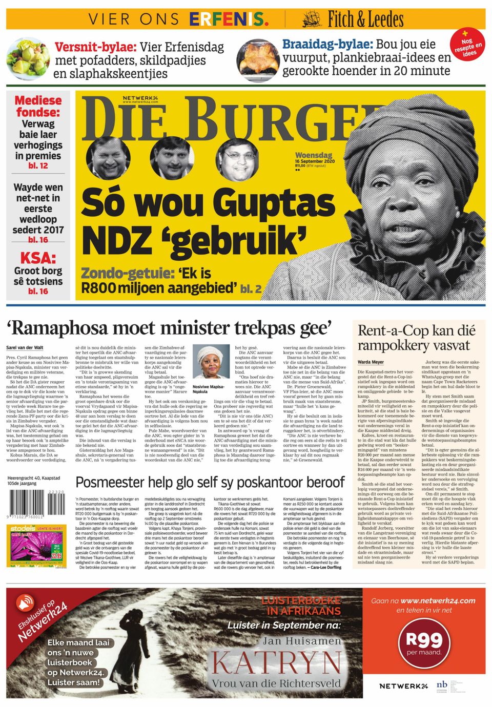 Die Burger Wes Kaap-September 16, 2020 Newspaper
