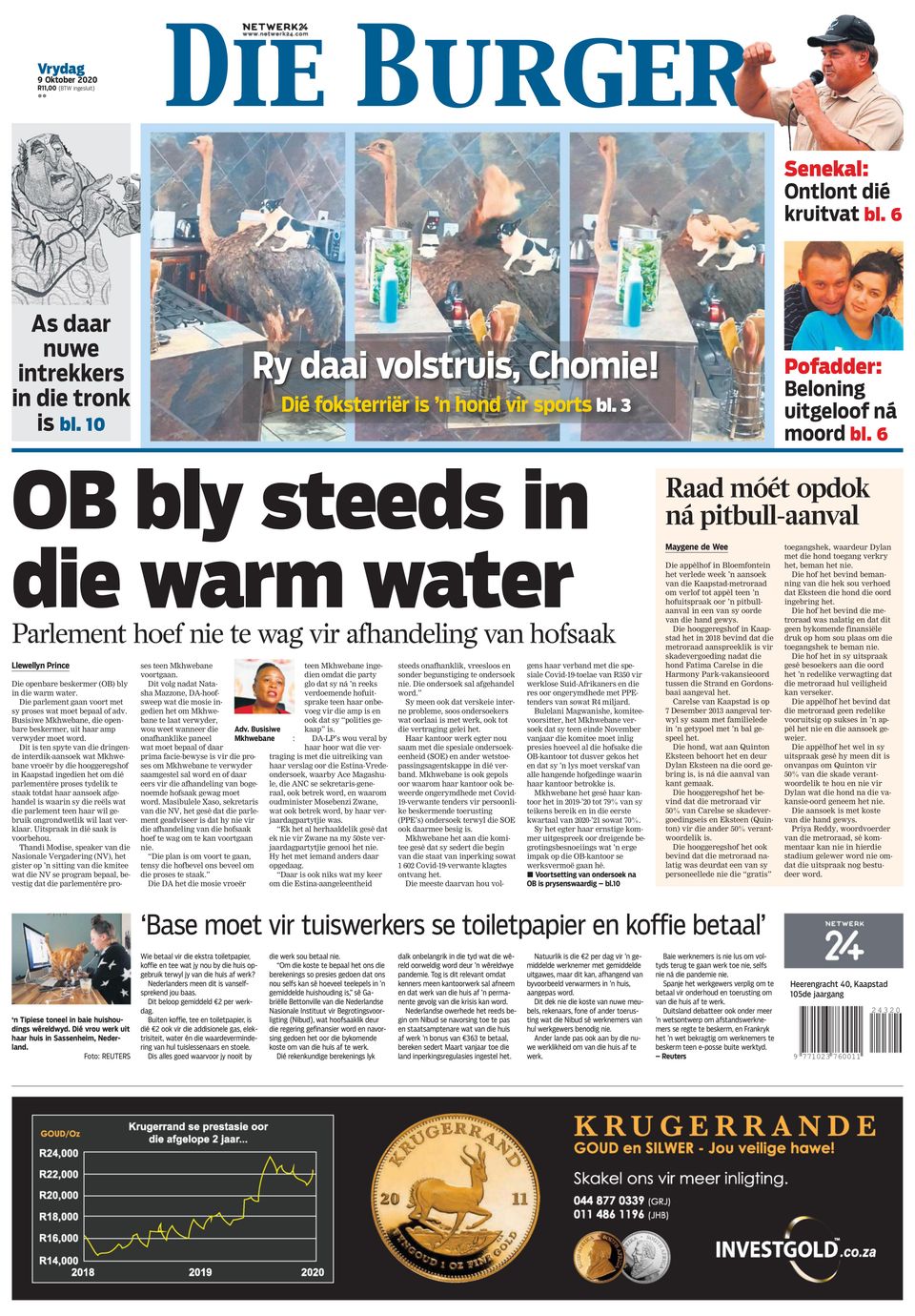 Die Burger Wes Kaap-October 09, 2020 Newspaper