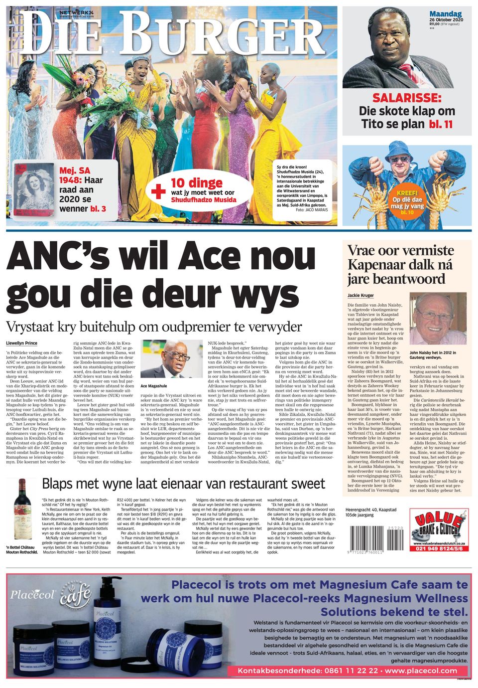 Get digital access to Die Burger Wes Kaap - October 26, 2020 issue ...