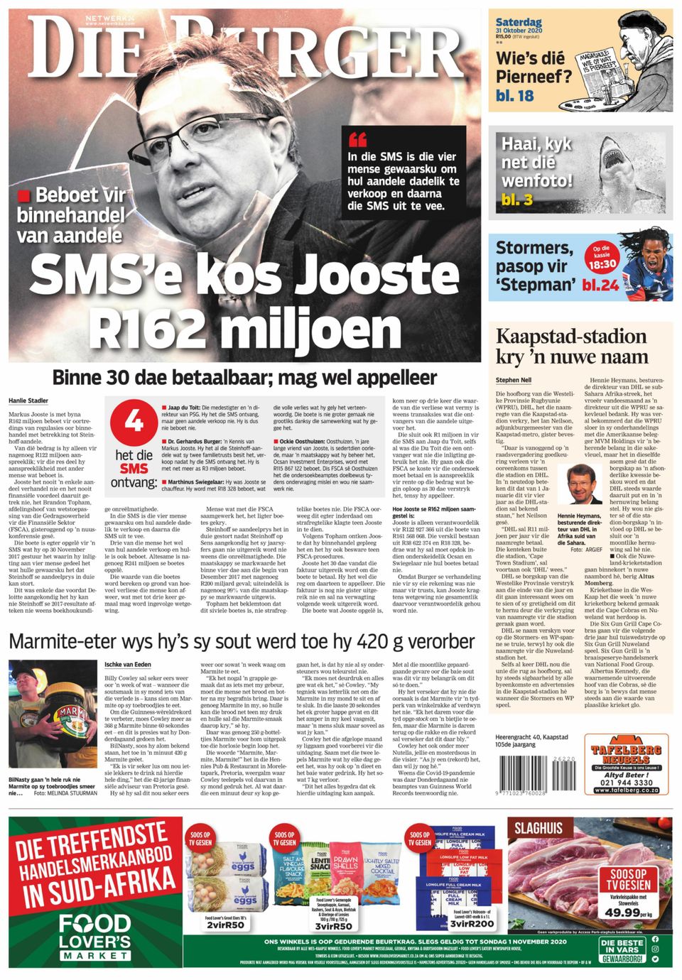Get digital access to Die Burger Wes Kaap - October 31, 2020 issue ...