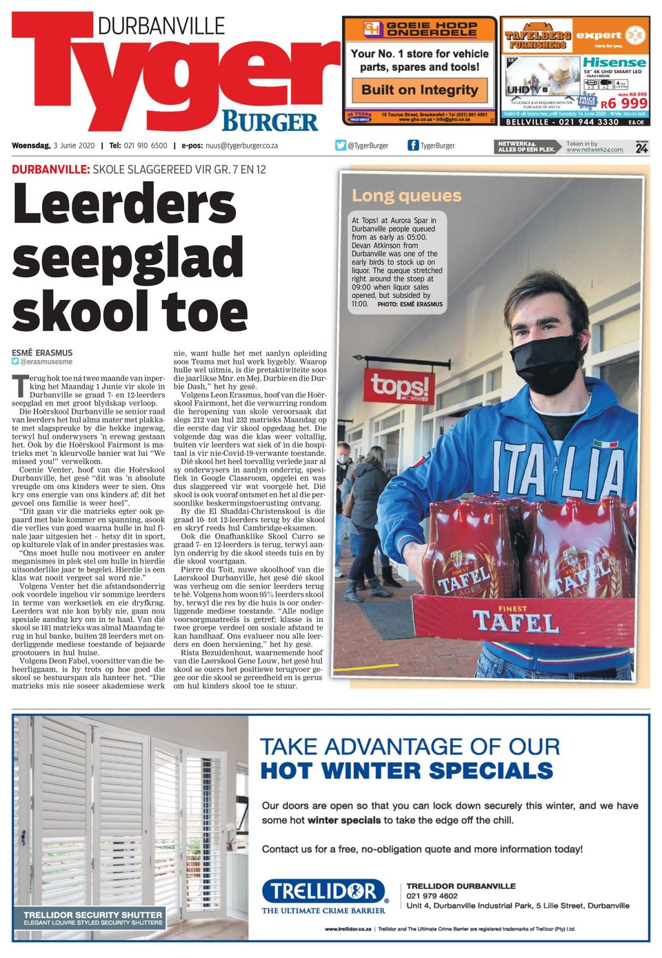 TygerBurger Durbanville-June 3, 2020 Newspaper