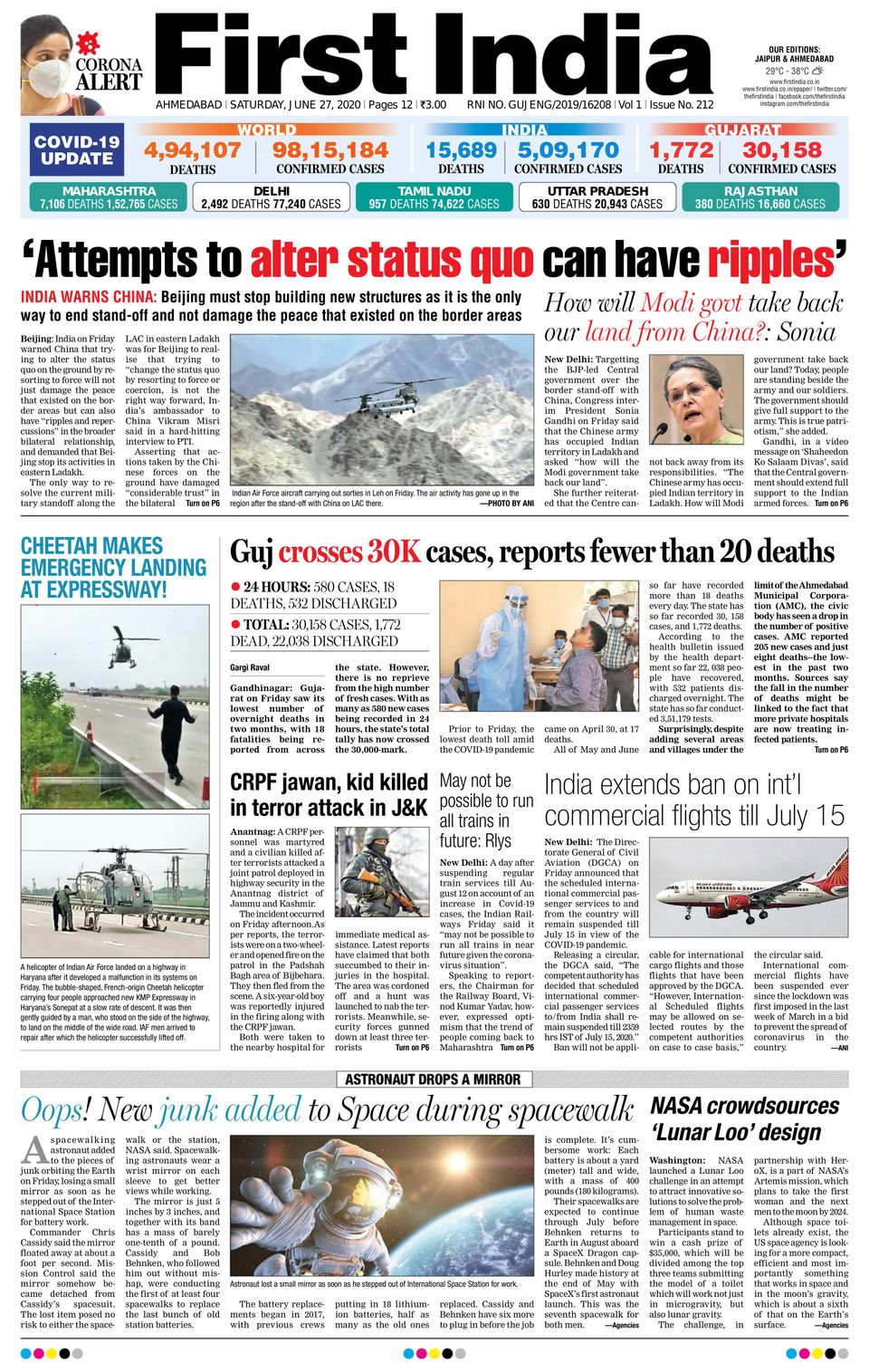 Get digital access to First India Ahmedabad - 27 June 2020 issue ...