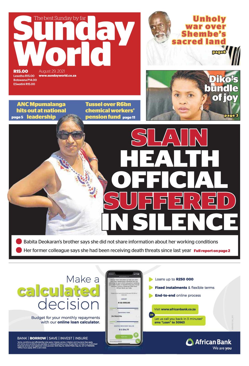 Sunday World-August 29, 2021 Newspaper - Get your Digital Subscription