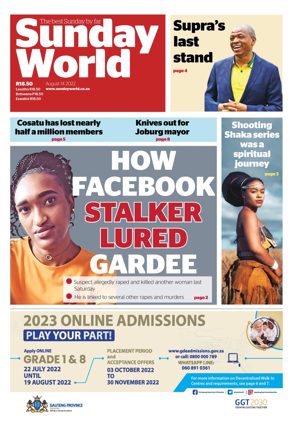 Sunday World-August 14, 2022 Newspaper - Get your Digital Subscription