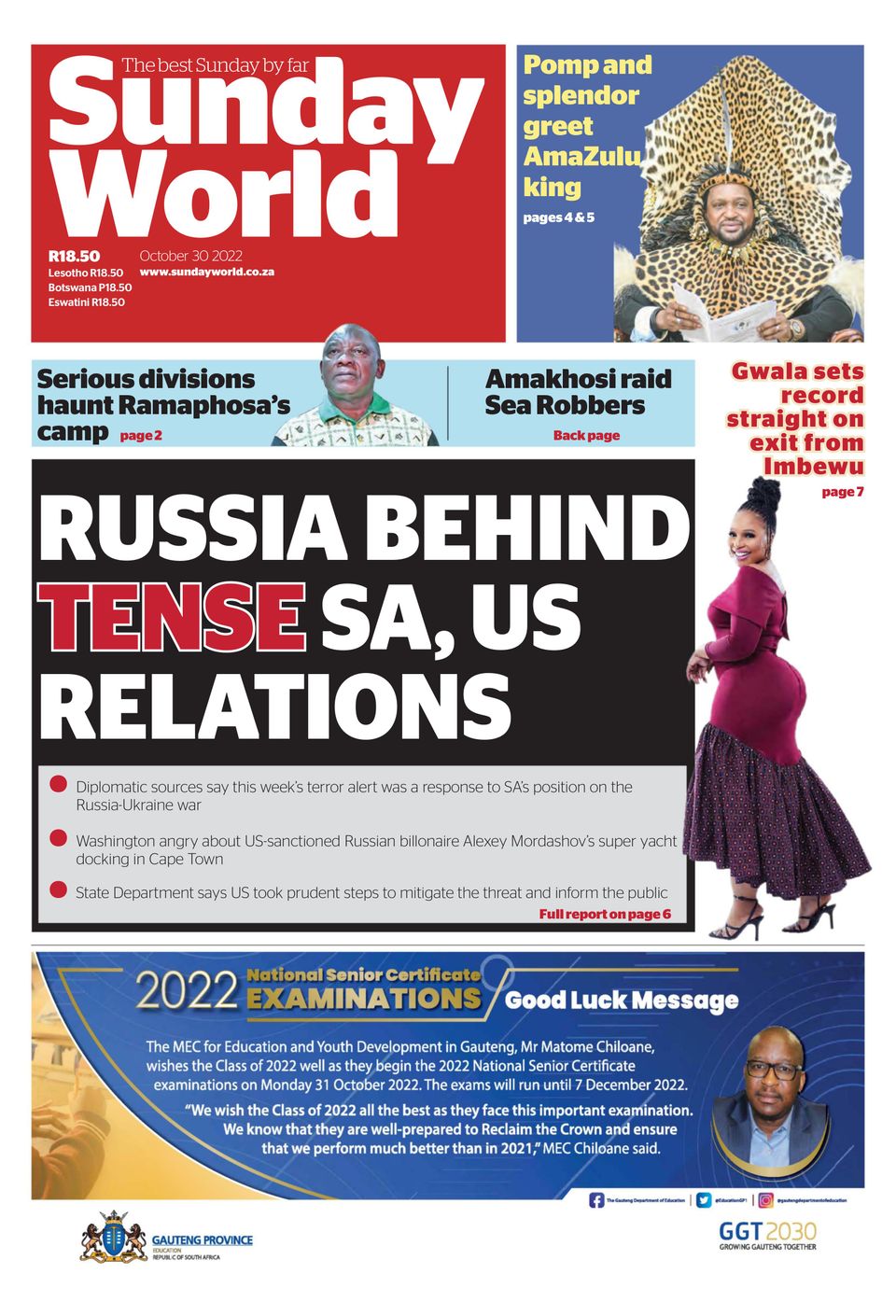 Sunday World-October 30, 2022 Newspaper - Get your Digital Subscription