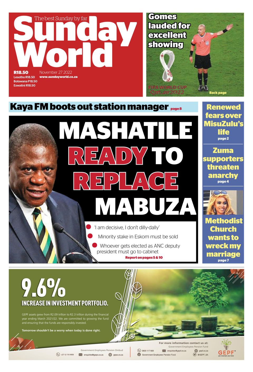 Sunday World-November 27, 2022 Newspaper - Get your Digital Subscription