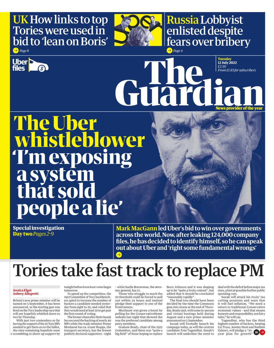 The Guardian-July 12, 2022 Newspaper - Get your Digital Subscription