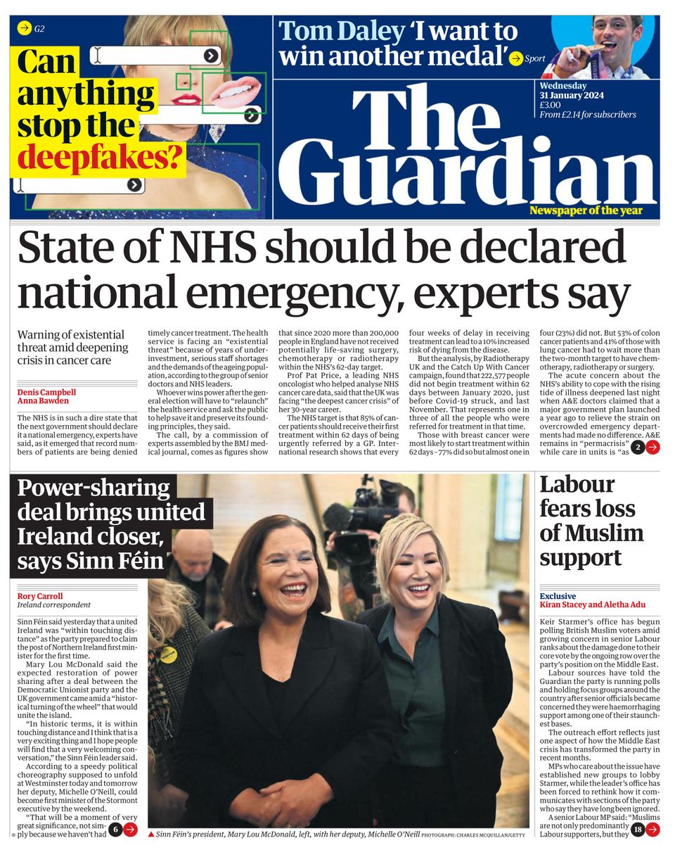 The Guardian-January 31, 2024 Newspaper - Get your Digital Subscription