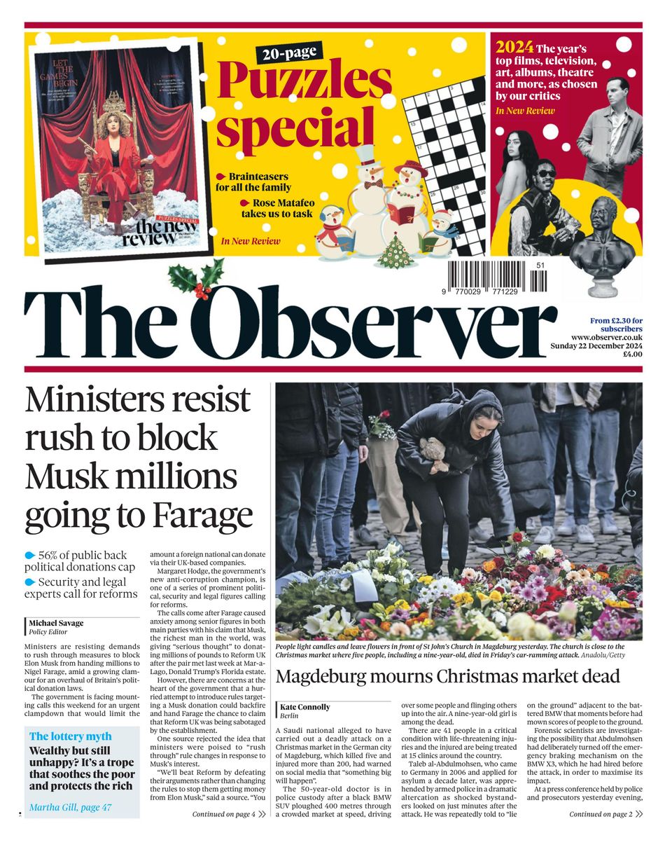Get digital access to The Observer - December 22, 2024 issue | Magzter.com