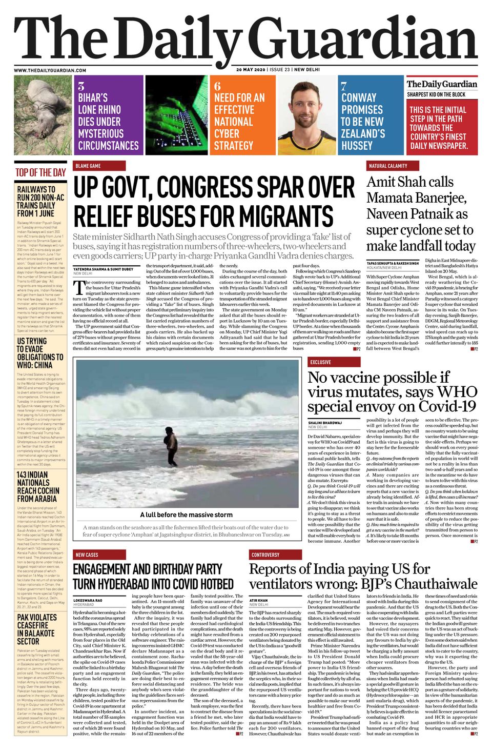The Daily Guardian-May 20, 2020 Newspaper - Get your Digital Subscription