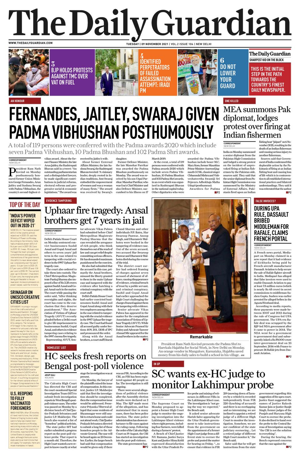 Get digital access to The Daily Guardian - November 09, 2021 issue ...