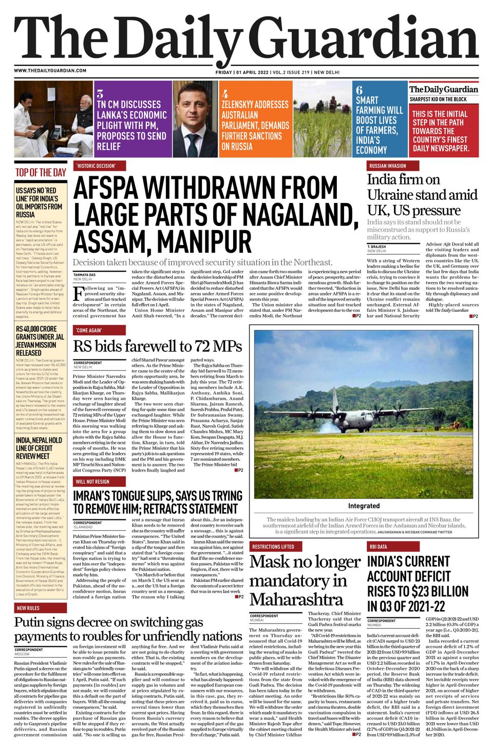 Get digital access to The Daily Guardian - April 01, 2022 issue ...