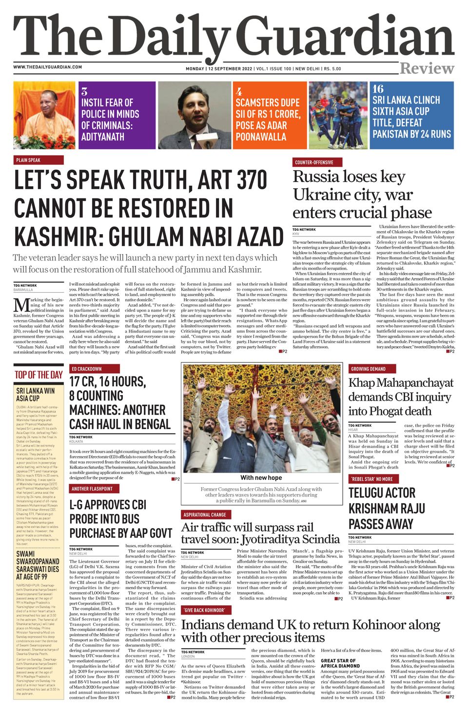Get digital access to The Daily Guardian - September 12, 2022 issue ...