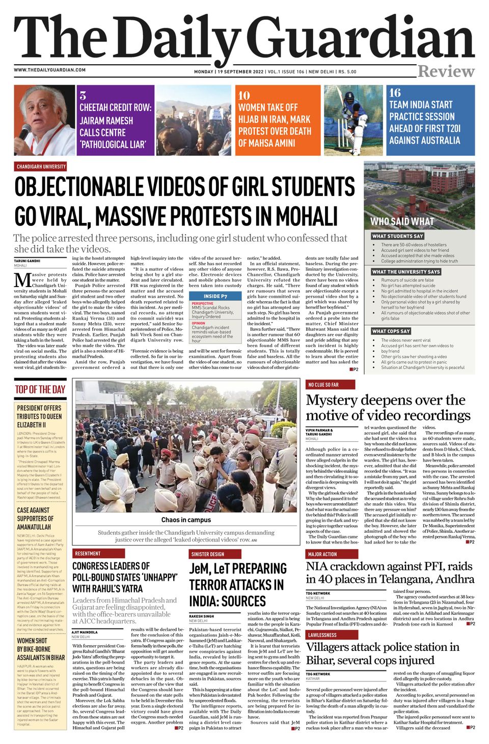 The Daily Guardian-September 19, 2022 Newspaper