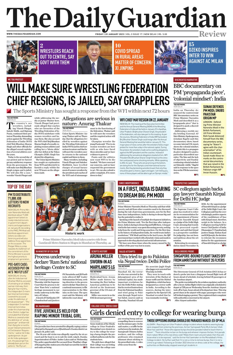 The Daily Guardian-January 20, 2023 Newspaper - Get your Digital ...