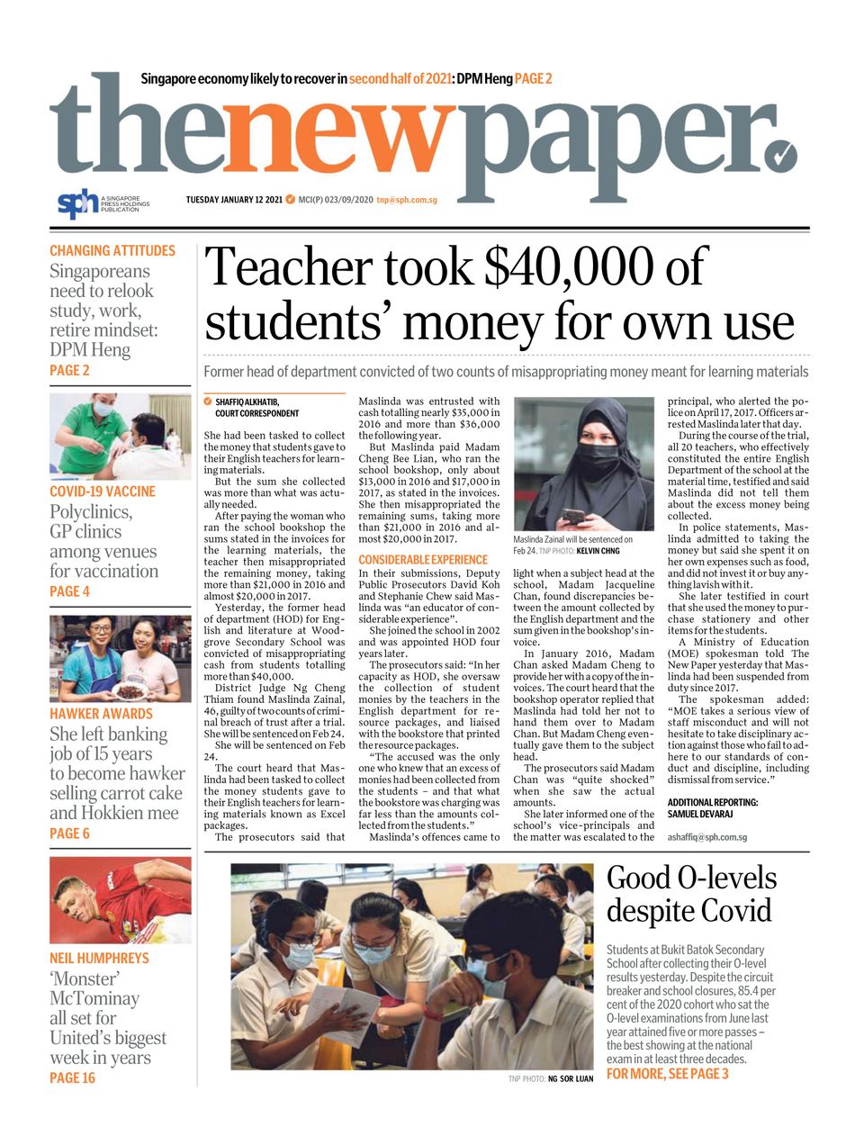 Get digital access to The New Paper - January 12, 2021 issue | Magzter.com