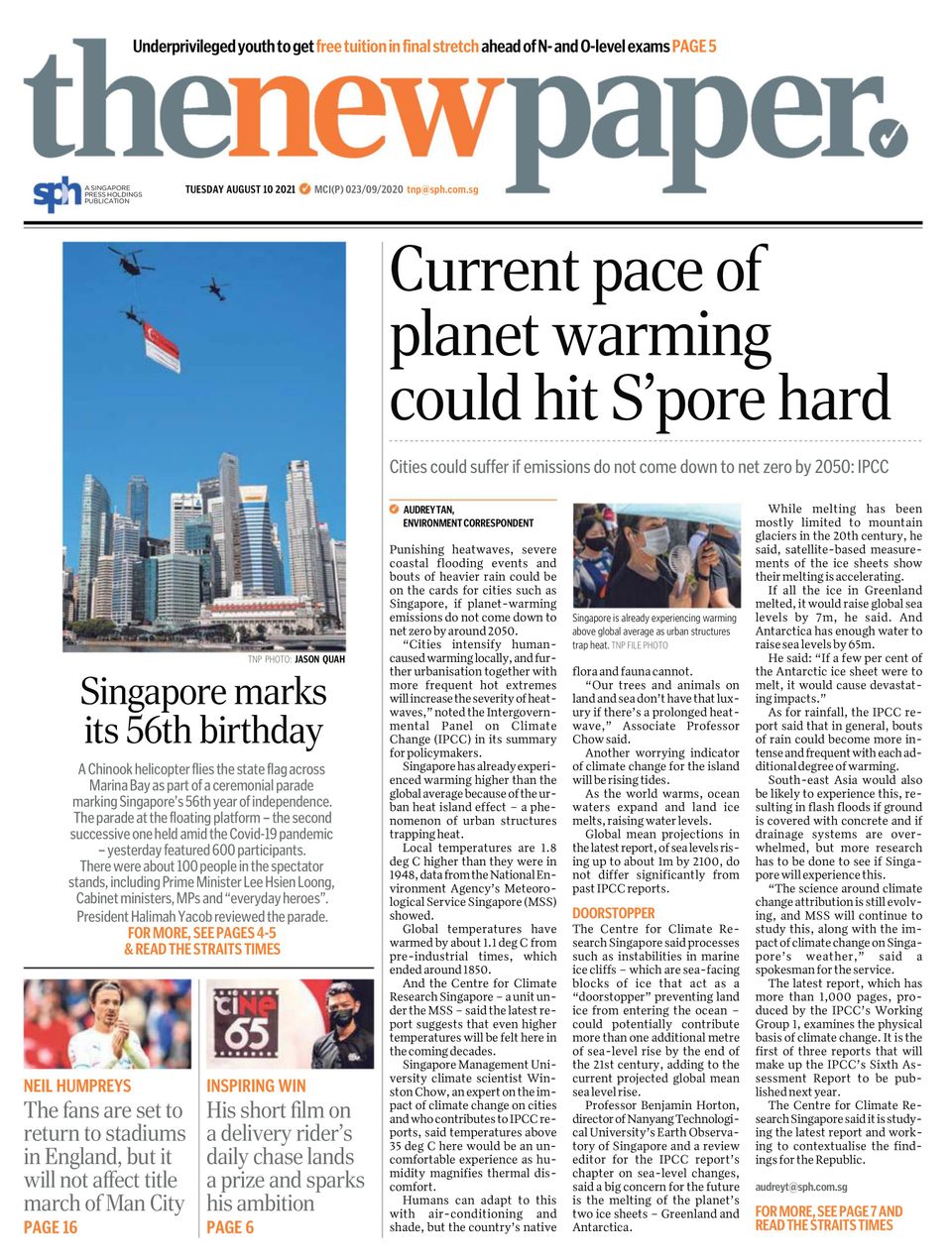 The New Paper-August 10, 2021 Newspaper - Get your Digital Subscription