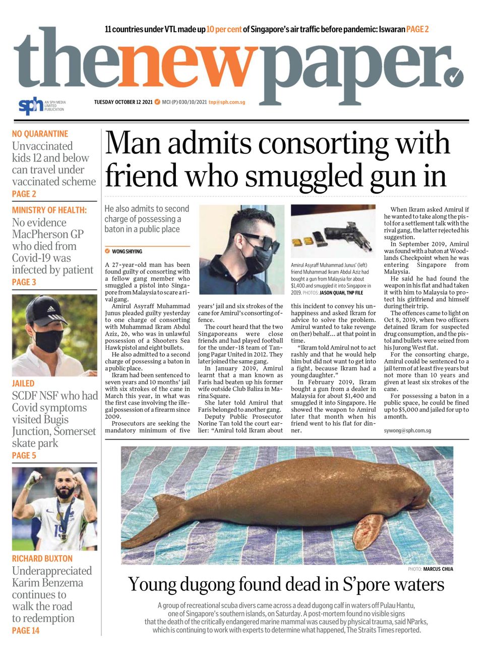 The New Paper-October 12, 2021 Newspaper - Get your Digital Subscription