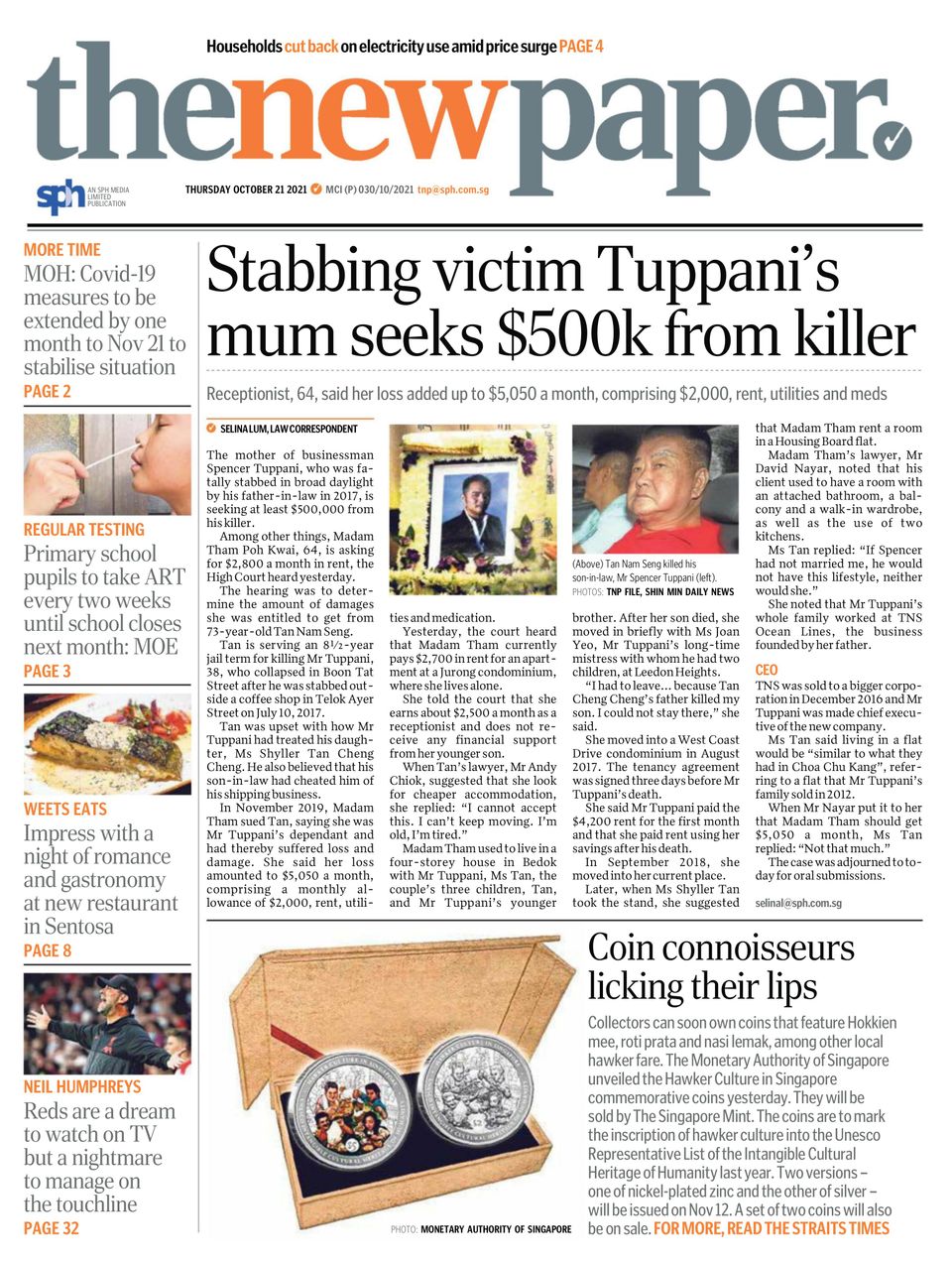 The New Paper-October 21, 2021 Newspaper - Get your Digital Subscription