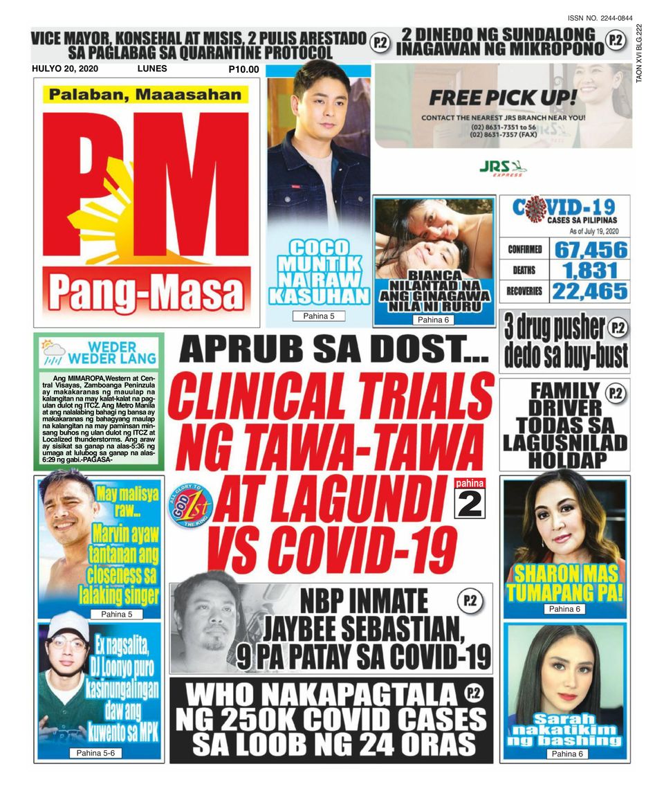 Get digital access to Pang Masa - July 20, 2020 issue | Magzter.com